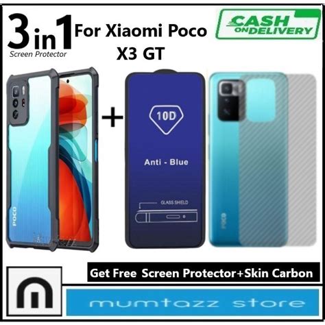 Jual PROMO Paket 3in1 Casing Transparan Hp Xiaomi Poco X3 GT SoftCase Anti Gores Kaca Anti