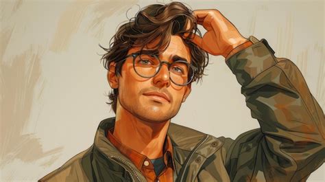 Premium Photo Drawing Style Modern Illustration Of A Smart Man