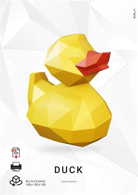 Duck Papercraft Paper Crafts Handmade Poster