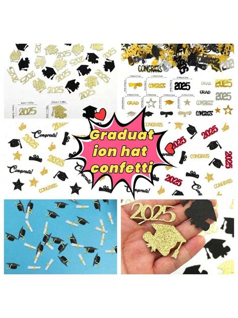 100pcs Set Mini Graduation Cap Graduation Confetti Mini Graduation