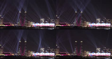 杭州亚运会奥体中心杭州之门夜景灯光秀视频素材下载