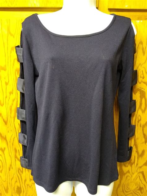 Navy Blue Love Scarlet Cutout Sleeve Top Small EBay