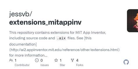 GitHub Jessvb Extensions Mitappinv This Repository Contains Extensions For MIT App Inventor