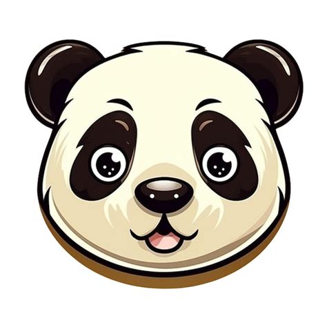 만화 팬더 얼굴 벡터 디자인 프리미엄 벡터