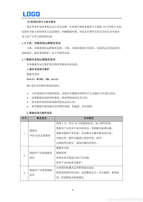 It信息化系统运维需求方案（原文23页）信息化系统运维方案 Csdn博客