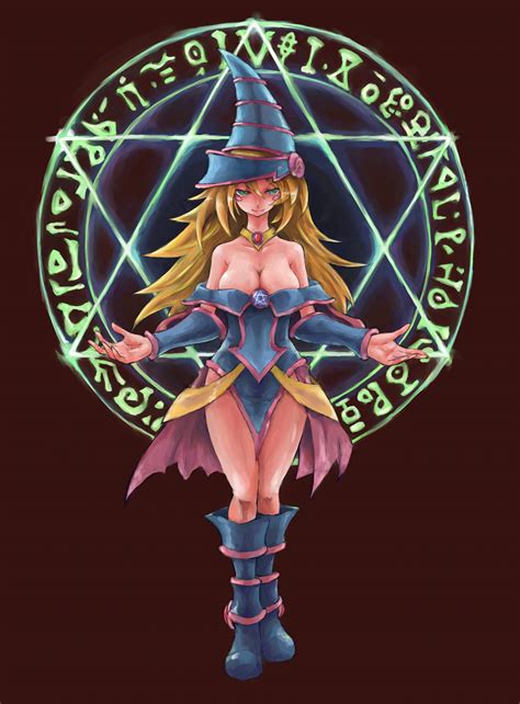 Dark Magician Girl And Dark Magical Circle Yu Gi Oh And 1 More Drawn