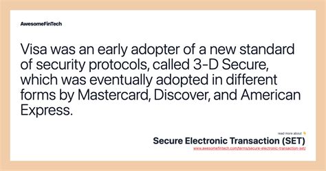 Secure Electronic Transaction Set Awesomefintech Blog