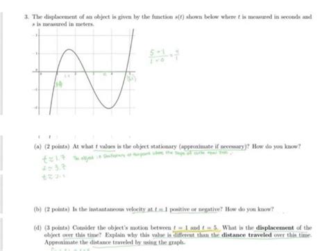 Solved The Displacement Of An Object Is Given By The Chegg