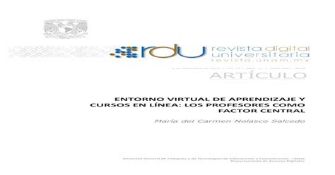 ArtÍculo Rdu Unam · De Apoyo En El Proceso De Enseñanza Aprendizaje