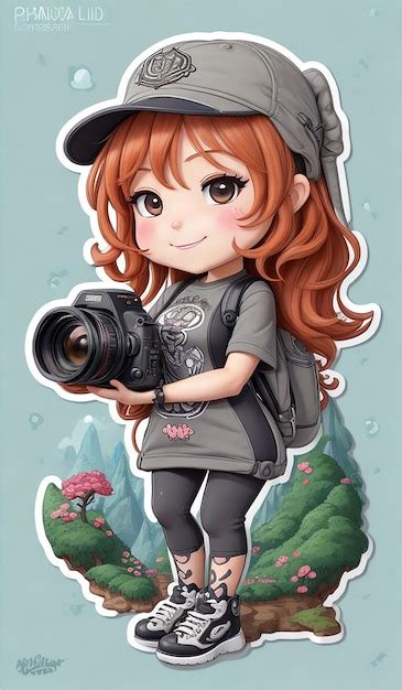Premium Ai Image A Cute Girl Cartoon Sticker Photo Ai Generated