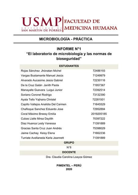 El laboratorio de microbiología BIOSEGURIDAD Tiroxina Med uDocz