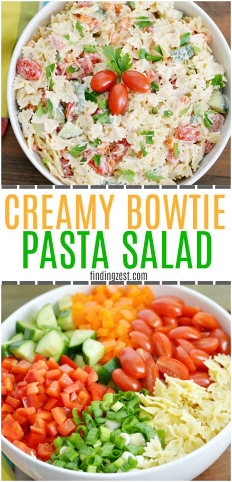 Creamy Bowtie Pasta Salad Recipe Finding Zest