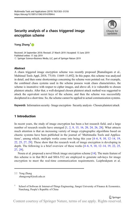 security analysis of a chaos triggered image encryption scheme