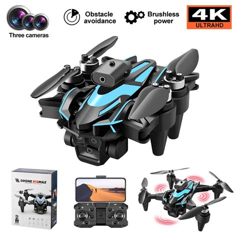 K12max Rc Fpv Drone Three Camera Wifi Fpv Esc Hd 3 Lens 360° Obstacle