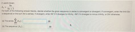 solved 1 point given 8n 8n 3 for both of the following