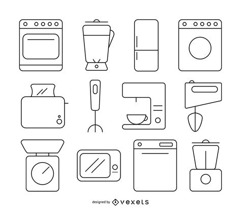 Kitchen Stoke Icon Set Vector Download
