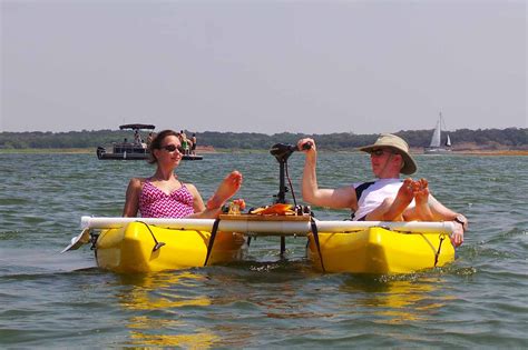 Cali And John Lounging On The Catamaran Kayak 1 Kayak Fishing
