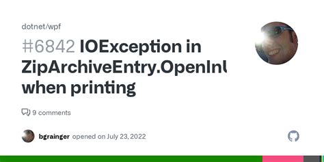Ioexception In Ziparchiveentryopeninupdatemode When Printing · Issue