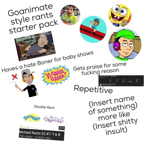 Goanimate Style Rants Starter Pack R Starterpacks