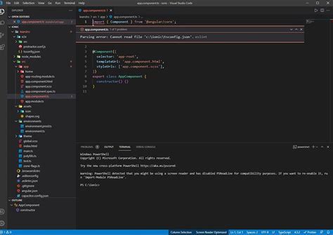 parsing error cannot read file c ionic tsconfig json eslint