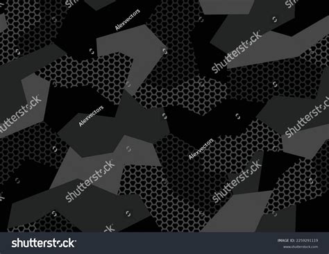 Geometric Camouflage Texture Seamless Pattern Abstract Stock Vector