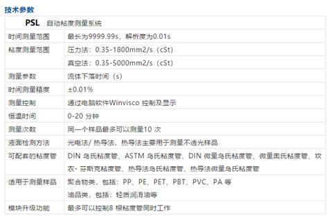 安全的聚合物自动测量系统，油品k 值计算，绝对及相对粘度测量，赛波特粘度测量 Psl Rheotek运动粘度计 毛细管粘度计 特性粘度计