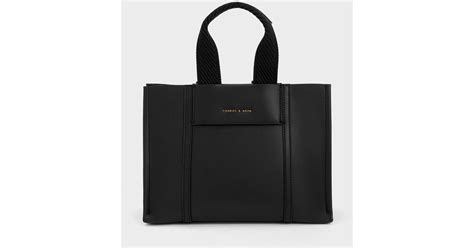 Charles And Keith Mini Shalia Tote Bag In Black Lyst