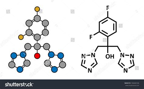 Fluconazole Antifungal Drug Triazole Class Chemical Stock Vector