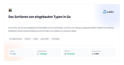 Go Programmierung Das Sortieren Von Strings Und Ganzen Zahlen Lab