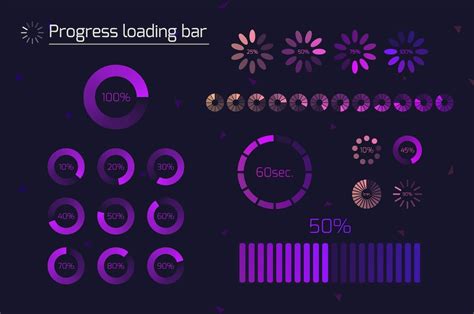 premium vector futuristic progress loading bar icons set of