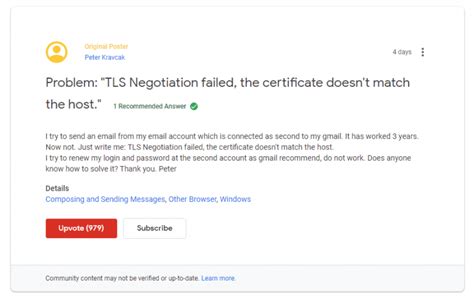 TLS Negotiation Failed The Certificate Doesn T Match The Host Alojamento Web