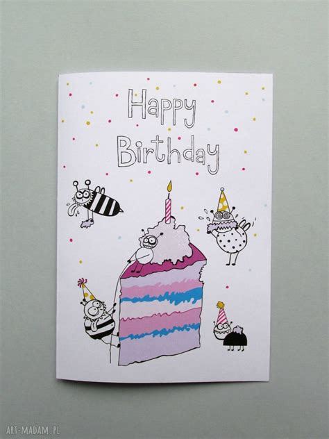 Hand Made Scrapbooking Kartki Happy Birthday Kartka Urodzinowa