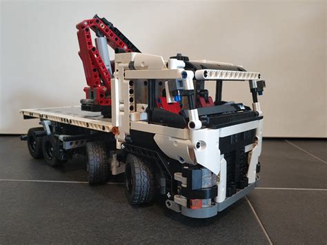 Lego Moc Flatbed Truck With Crane By Elektroschmock Rebrickable