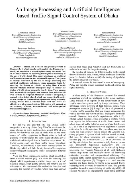 Pdf An Image Processing And Artificial Intelligence Based Traffic Signal Control System Of Dhaka