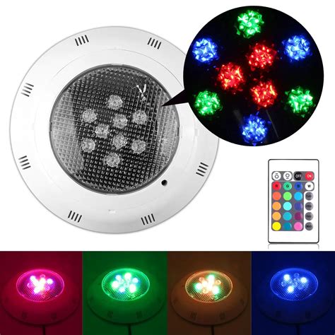 9w Rgb Led 수영장 수중 조명 Ip67 방수 분수 스포트라이트 램프 원격 제어 Ac 12v 고품질 Led 수중 전등