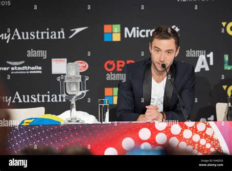 Eurovision Song Contest Winner Måns Zelmerlöw From Sweden Gives A
