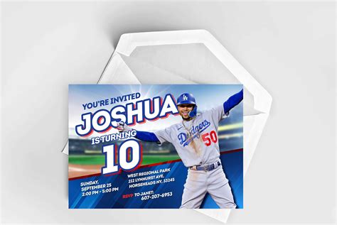 Custom Mookie Betts Birthday Invitation Personalized Mookie Betts