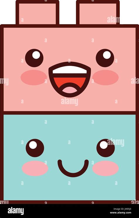 Toy Blocks Structure Kawaii Character Stock Vector Image And Art Alamy