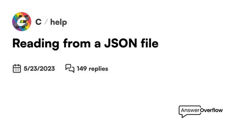 Reading From A Json File C