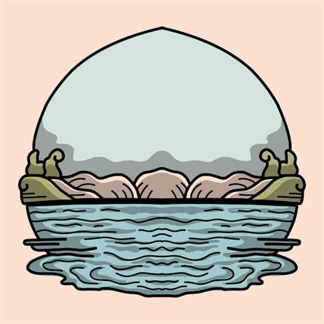 자연보기 만화 그림 색칠 그림 프리미엄 벡터