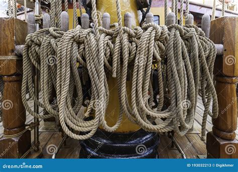 Rope Wires And Strings On A Pirate Ship Stock Image Image Of