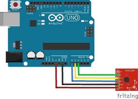 ADXL Accelerometer Arduino Uno Example