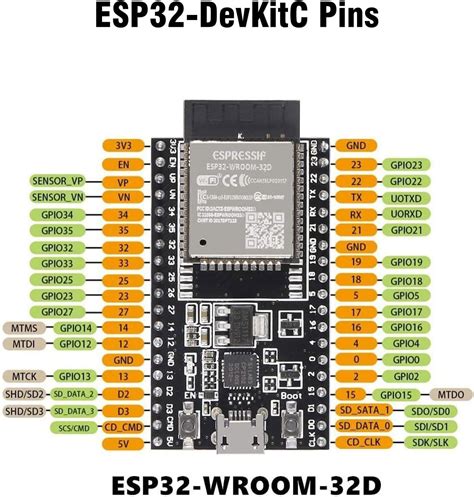 Esp32 Devkitc Esp32 Carte De Développement Esp Wroom 32d Node Mcu 32