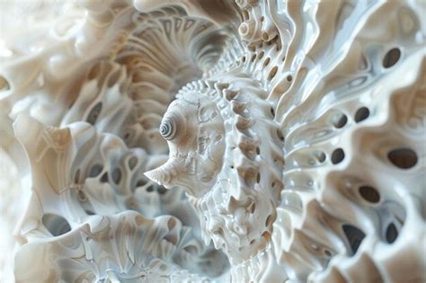 The Intricate Details Of A Seashell Octane Render Premium Ai
