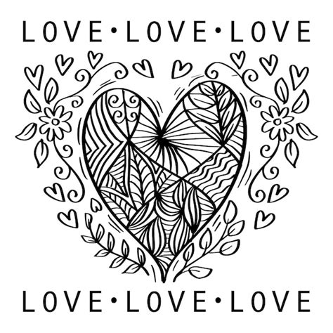 Premium Vector Decorative Doodle Heart Shape Illustration