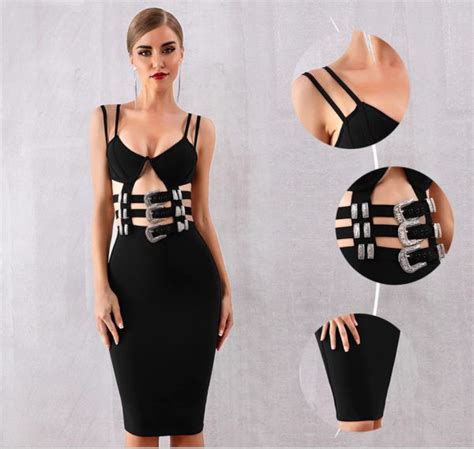 Sexy Hollow Out Spaghetti Strap Celebrity Party Dress TD Mercado