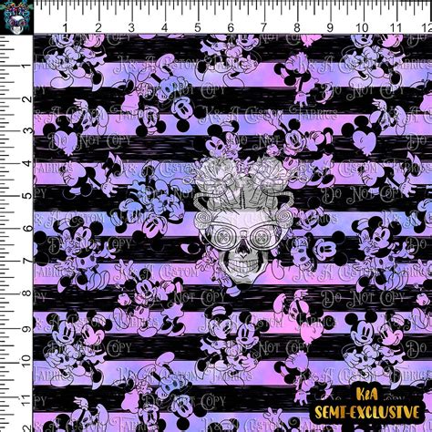 Magical Vday Purple Doodle Stripes Mice Kanda Custom Fabrics