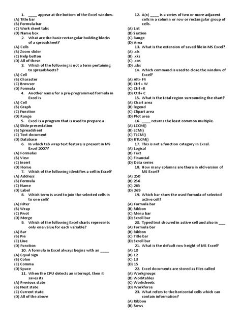 Excel Reviewer Pdf Microsoft Excel Spreadsheet