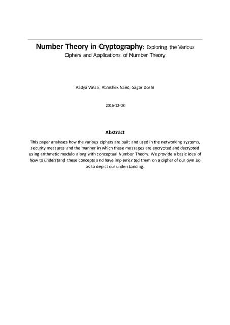 Number Theory In Cryptography Docx