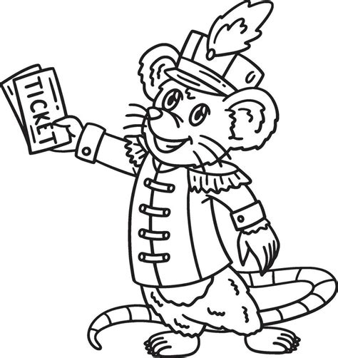 Circus Mouse Selling Ticket Isolated Coloring Page 35887953 Vector Art At Vecteezy